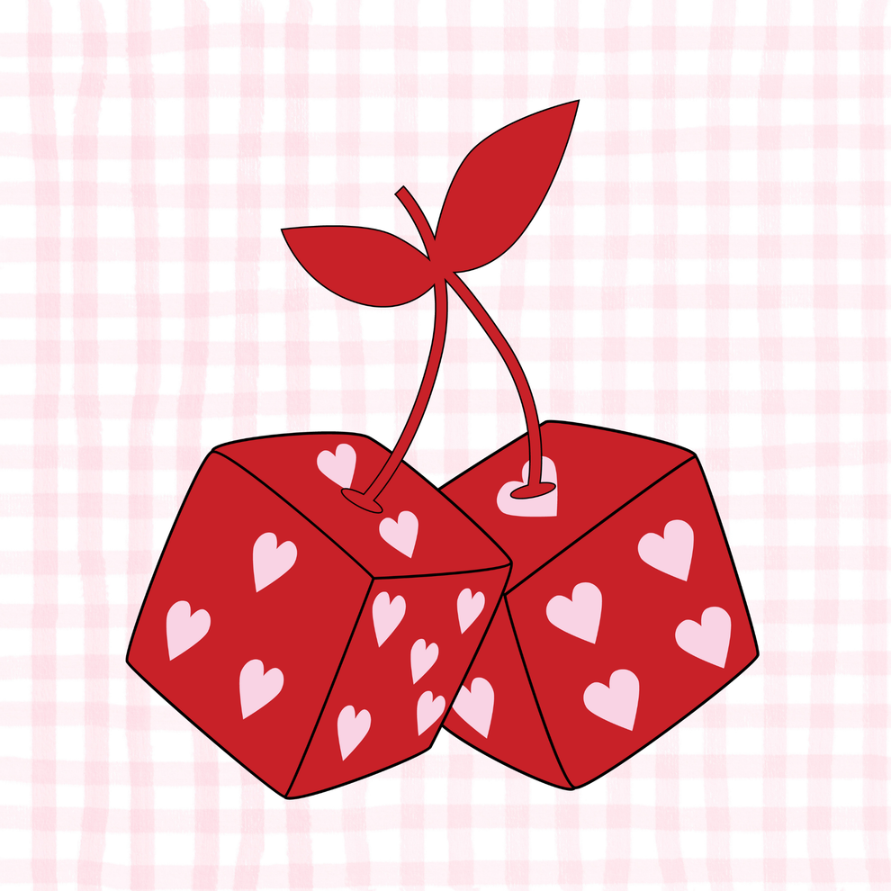 Cherry Dice Permanent Decal – Dizzy + Dilbert